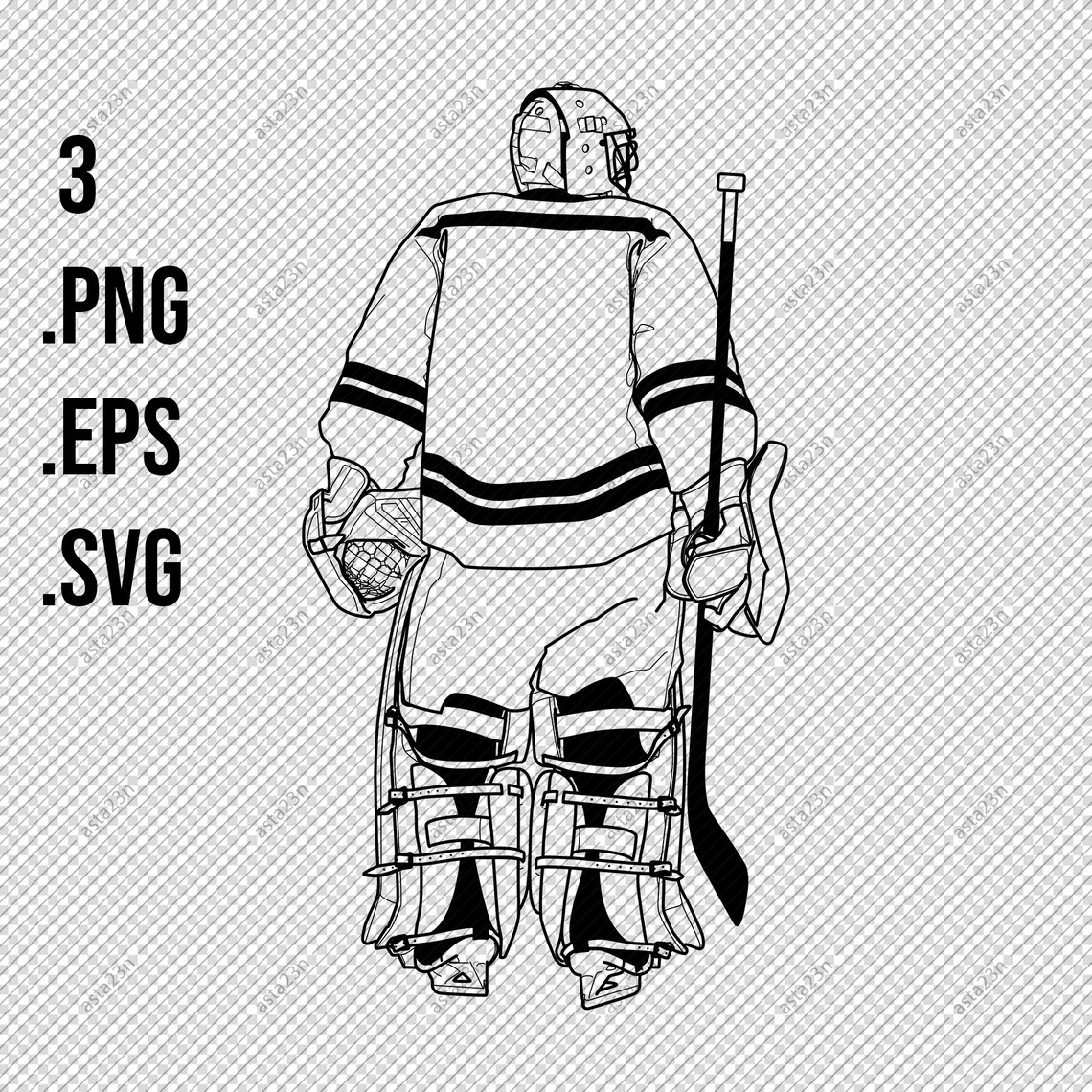 HOCKEY GOALIE From BEHIND, Vector Eps Svg Png Transparent, Goaltender ...
