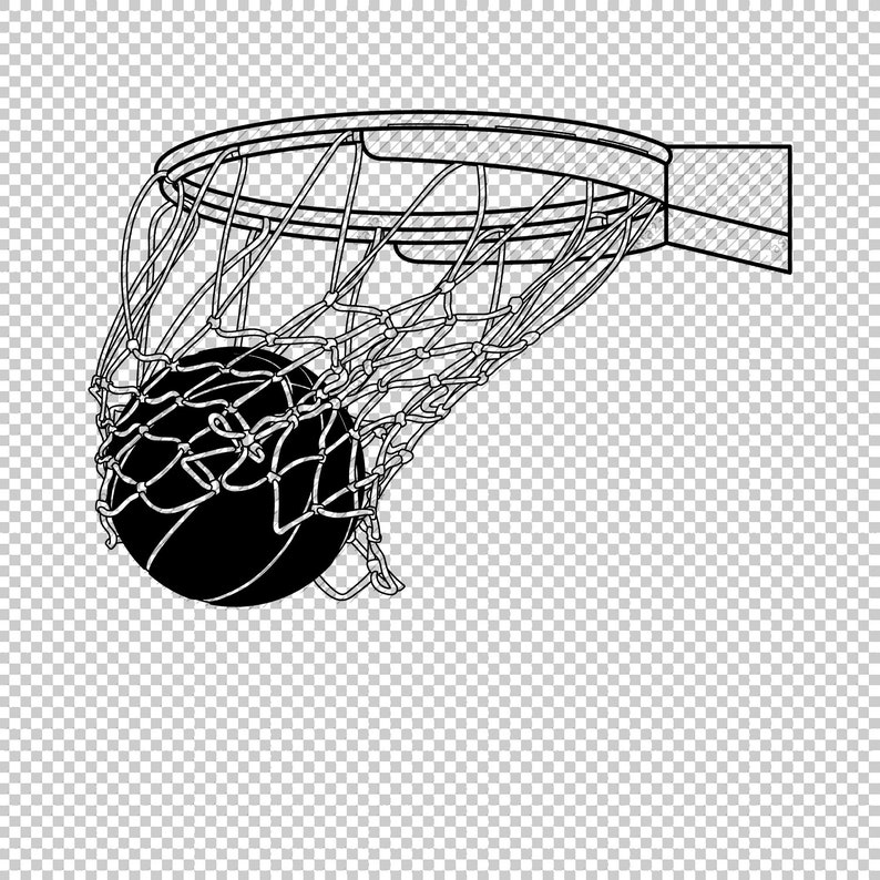 BASKETBALL SWISH Score, Orange Ball Through a Net, Hoop Rim ...