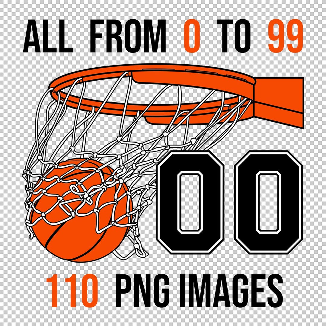 BASKETBALL SWISH Score Illustration, Team Roster Numbers 0-99 SET ...
