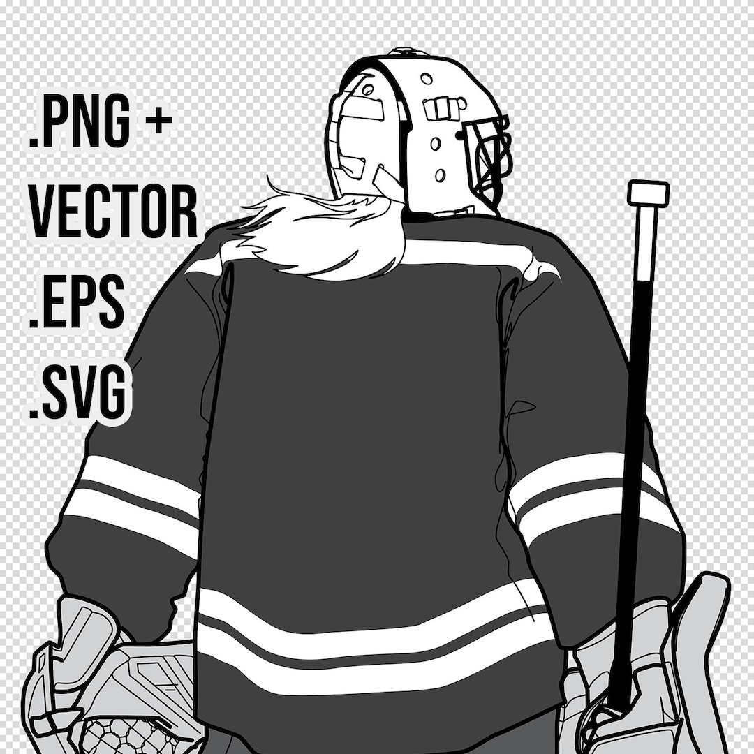 HOCKEY GOALIE GIRL From Behind With Ponytail, Vector Eps Svg Png ...