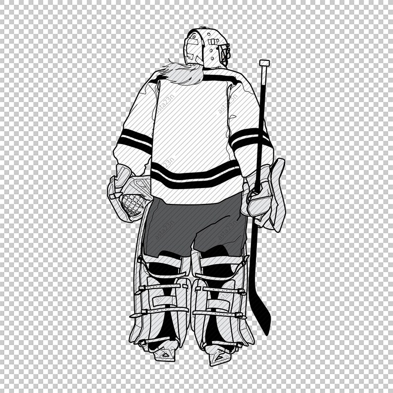 HOCKEY GOALIE Girl Back, Ponytail, Goaltender Woman From Behind ...