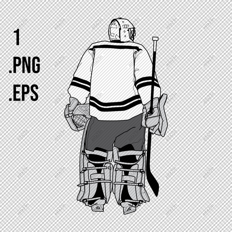 HOCKEY GOALIE From BEHIND, Vector Eps Svg Png Transparent, Goaltender ...