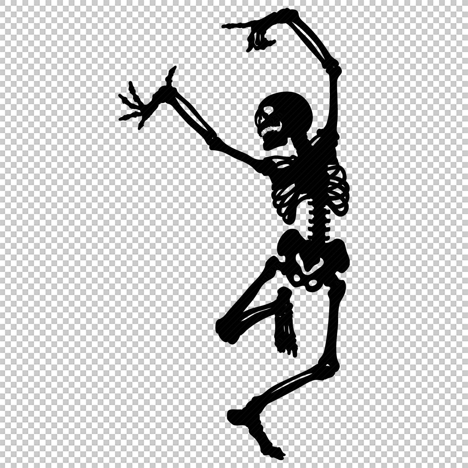 Dancing SKELETON Illustration, Bones Single Line Drawing, Digital ...