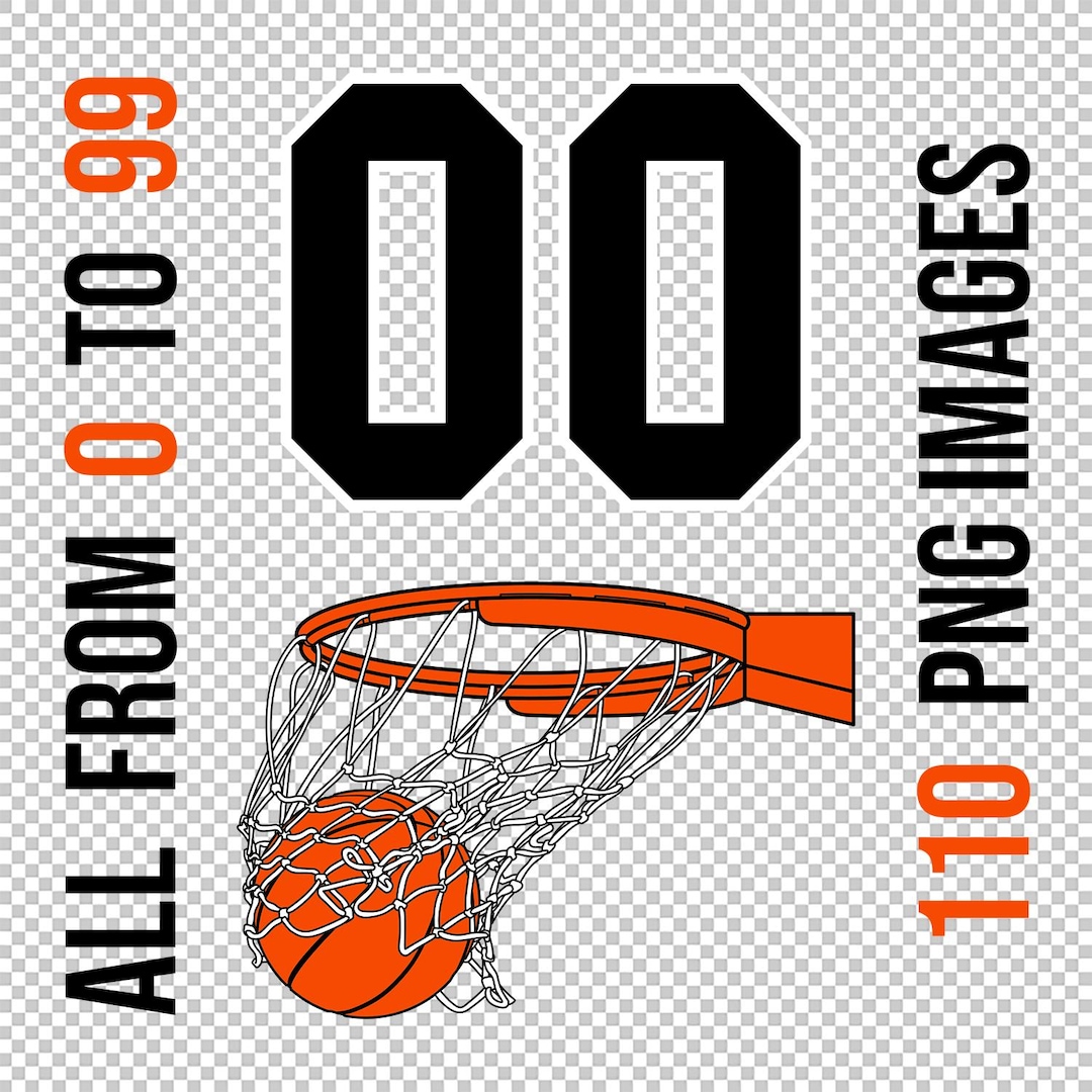 BASKETBALL SWISH Score Illustration, SET of All Team Roster Numbers ...