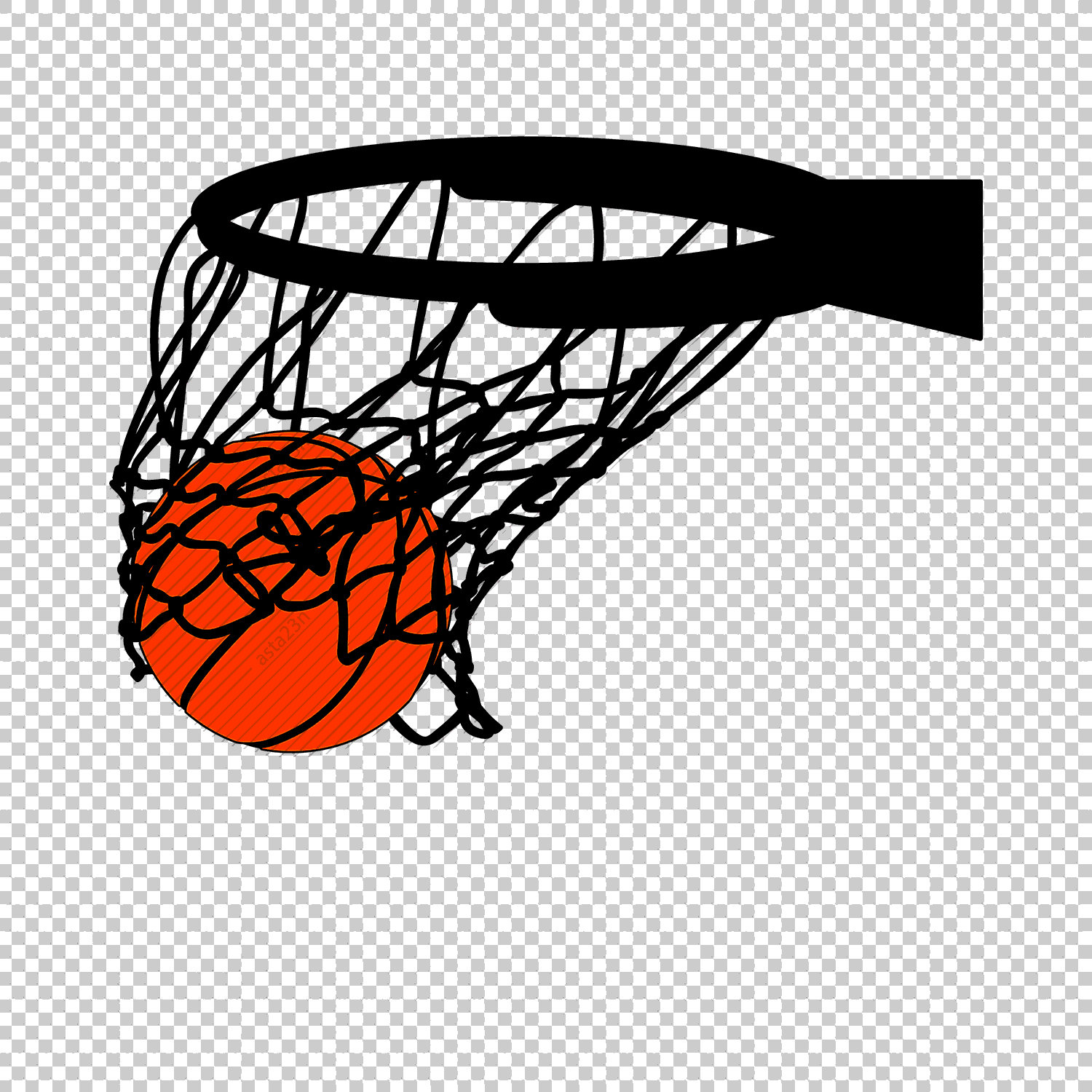 BASKETBALL SWISH Score, Orange Ball Through a Net, Hoop Rim ...