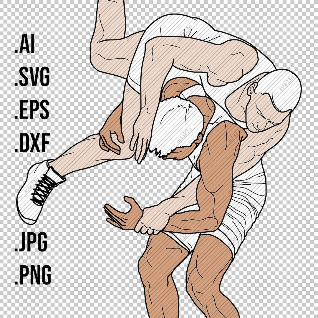 WRESTLING 3 Line Drawing Illustration, WRESTLERS, Greco Roman ...