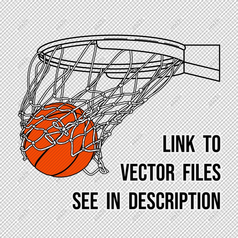 BASKETBALL SWISH Score, Orange Ball Through a Net, Hoop Rim ...