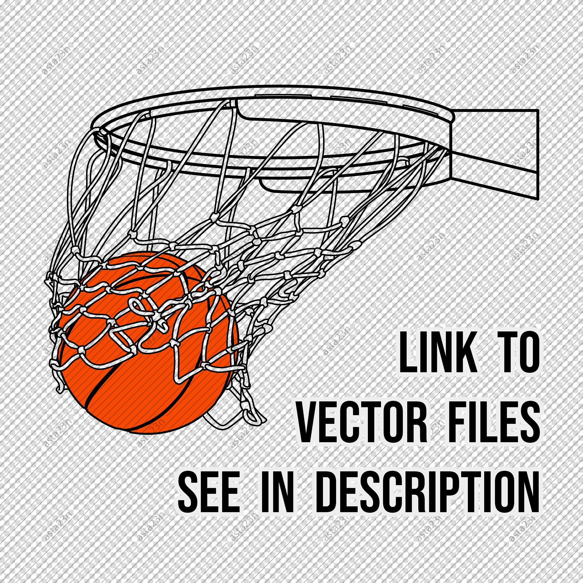 BASKETBALL SWISH Score, Orange Ball Through a Net, Hoop Rim ...