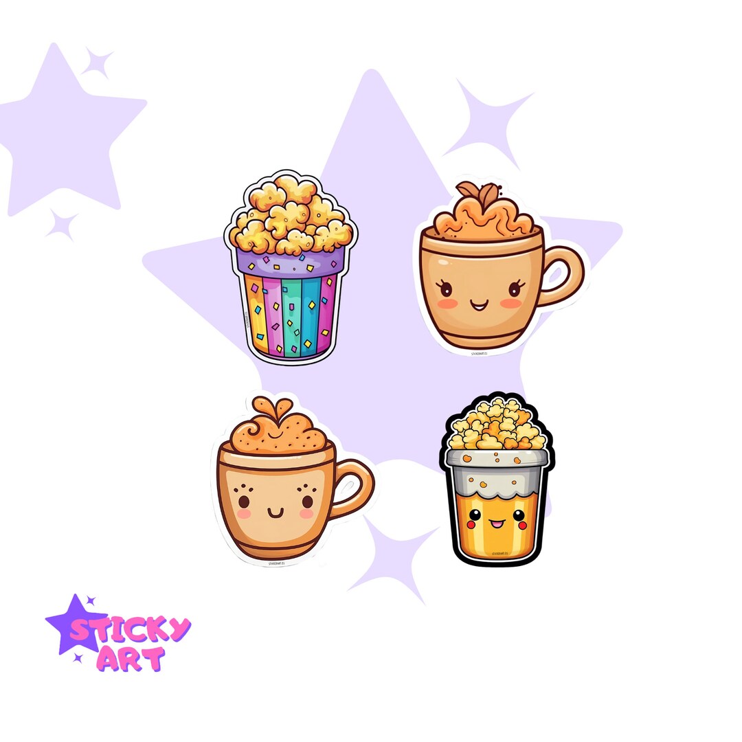 Bundle 4 Stickers. Sticker Printer. Sticker Pack. Instant Download ...