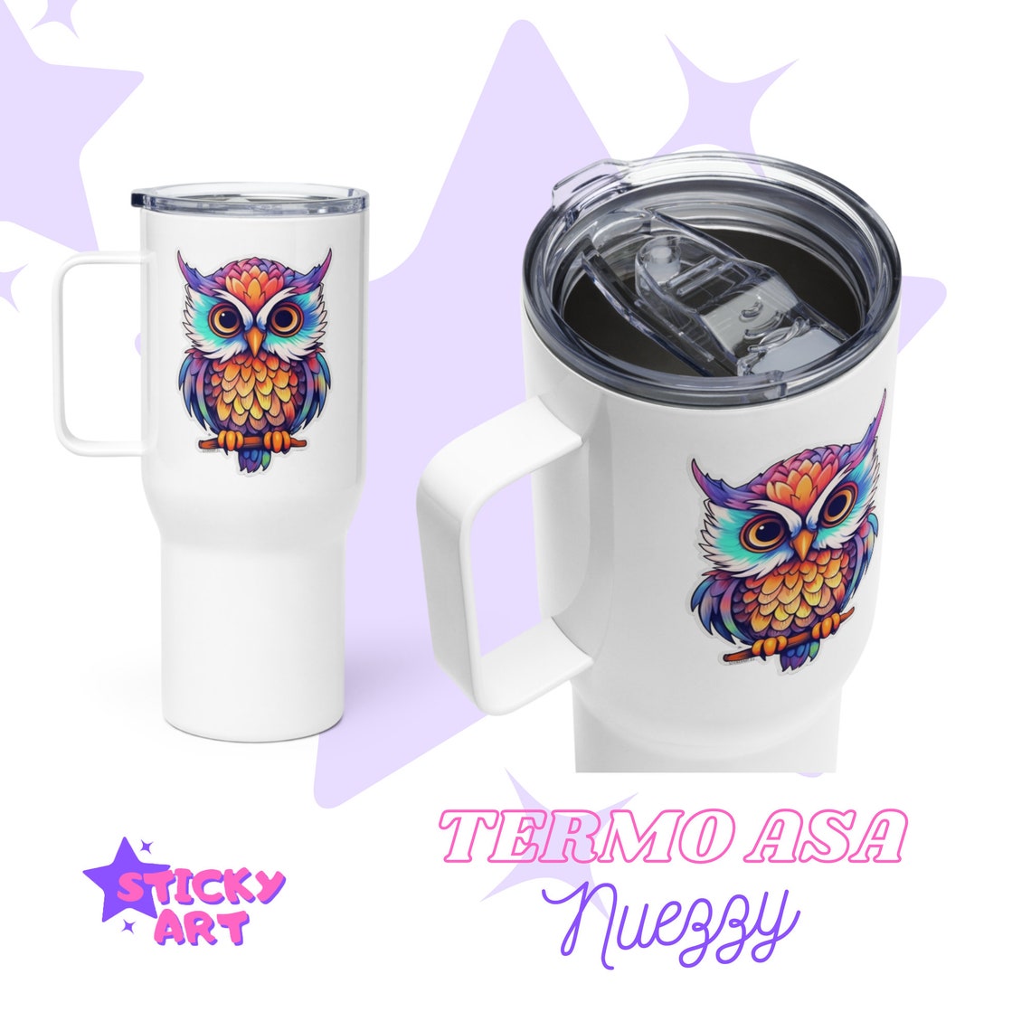 Thermos With Handle, Water Thermos or Coffee Thermos, Thermos With Owl ...