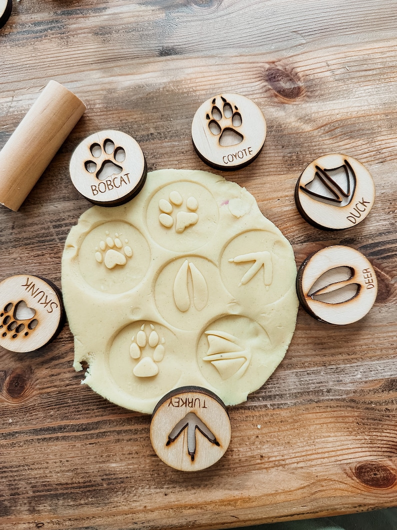 ANIMAL Tracks|playdough Stamps Set| Playdough Accessories| Woodland ...