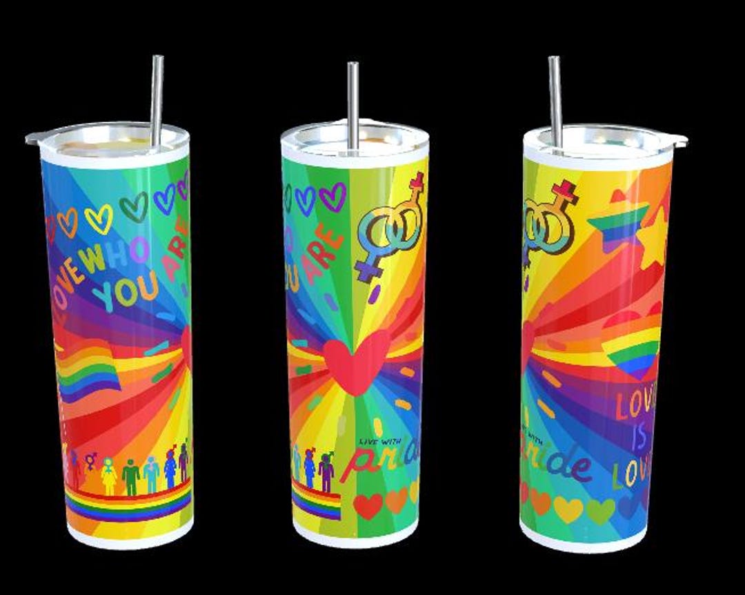 Digital DOWNLOAD PNG File LGBTQ Pride 20oz Sublimination Skinny Tumbler ...