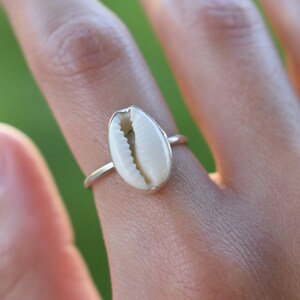 Handmade Cowrie Shell Ring, Puka Shell Ring, Sterling Silver, 14k Gold ...