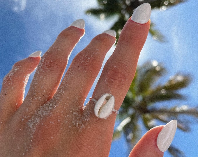 Handmade Cowrie Shell Ring, Puka Shell Ring, Sterling Silver, 14k Gold ...