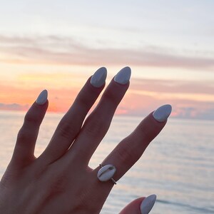 Handmade Cowrie Shell Ring, Puka Shell Ring, Sterling Silver, 14k Gold ...