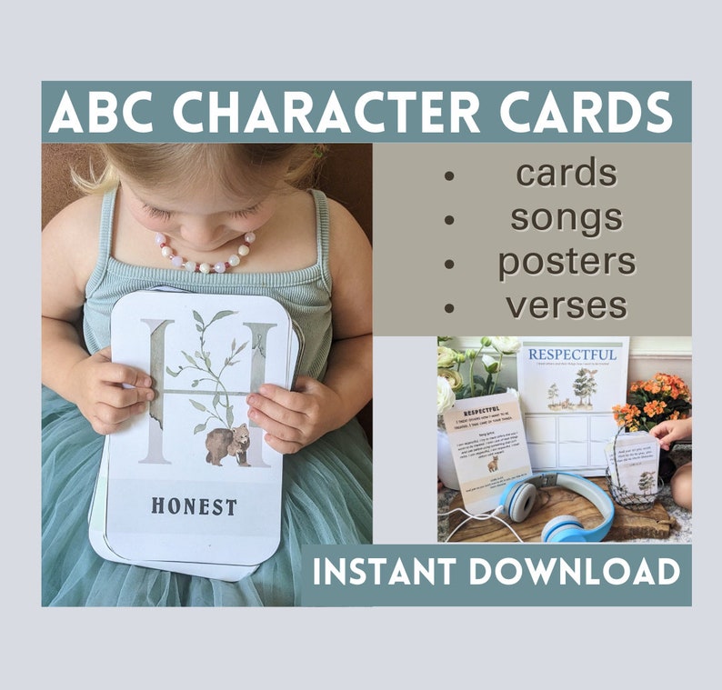 Alphabet Character Traits Cards Morning Basket Cards Alphabet Bible ...