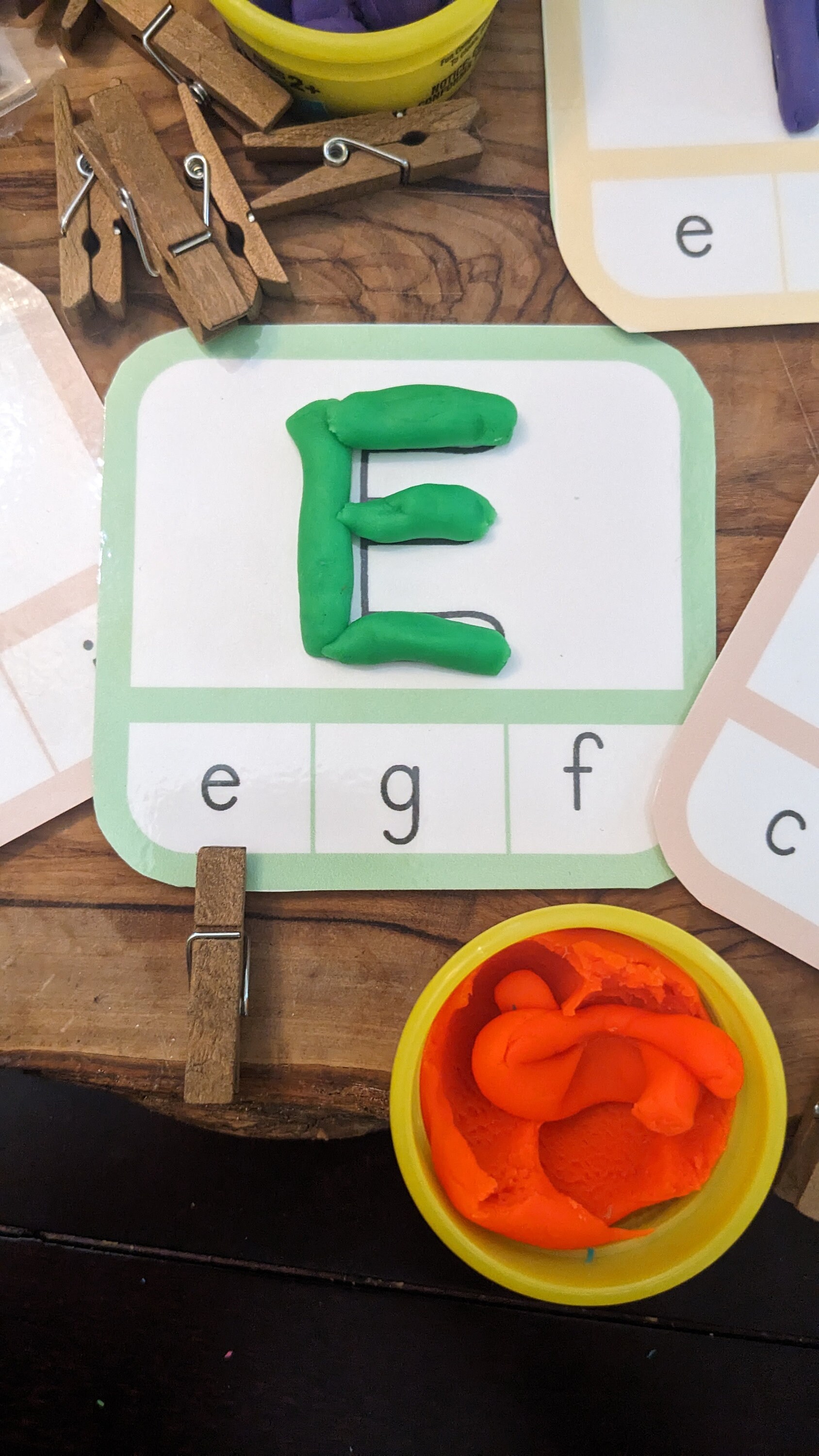 Alphabet Playdough Cards Alphabet Clip Cards Preschool Travel Activity ...