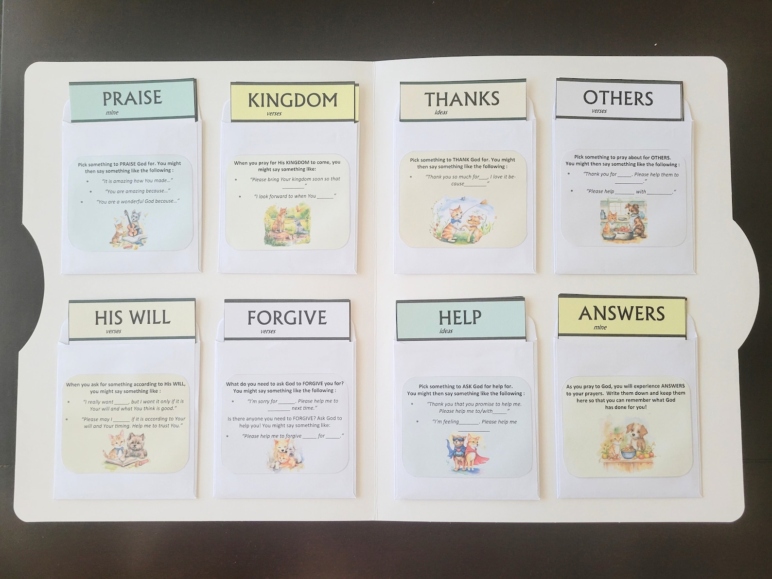 Prayer Cards for Kids|the Lords Prayer Printable|teach Kids to Pray ...