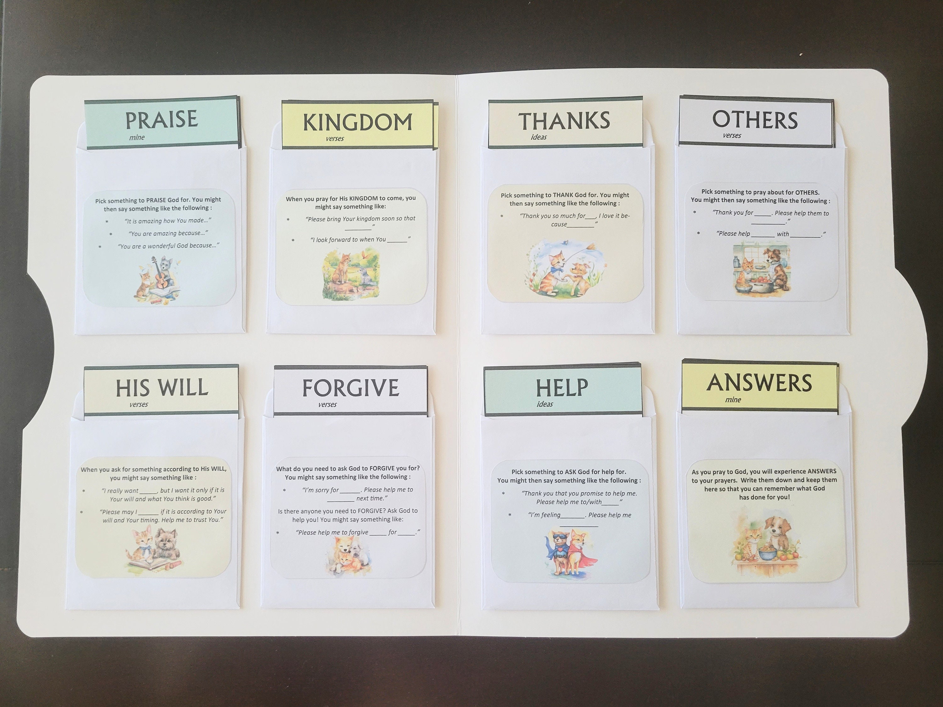 Prayer Cards for Kids|the Lords Prayer Printable|teach Kids to Pray ...