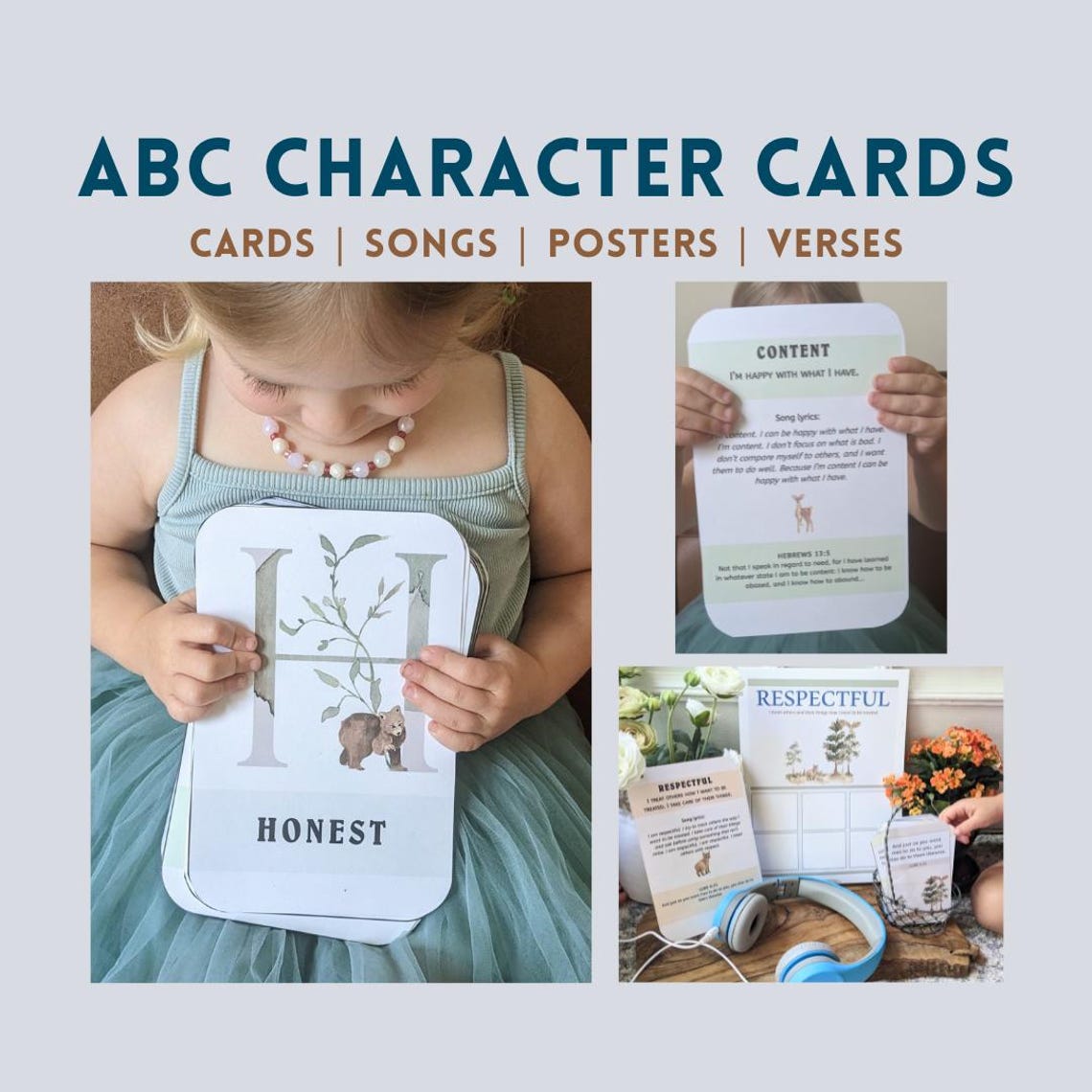 Alphabet Character Traits Cards| Morning Basket Cards| Alphabet Bible ...