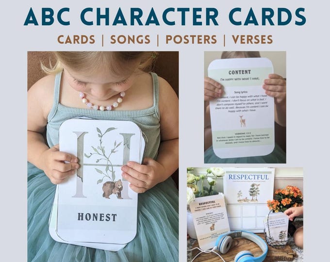Alphabet Character Traits Cards| Morning Basket Cards| Alphabet Bible ...