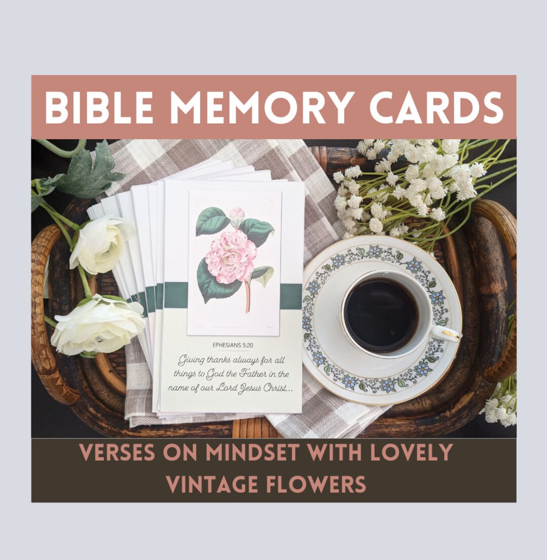 Vintage Flower Bible Cards| Joy and Hope Bible Verses| Mindset ...