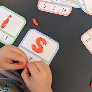 Alphabet Playdough Cards | ABC Clip Cards, Preschool Travel Game ...