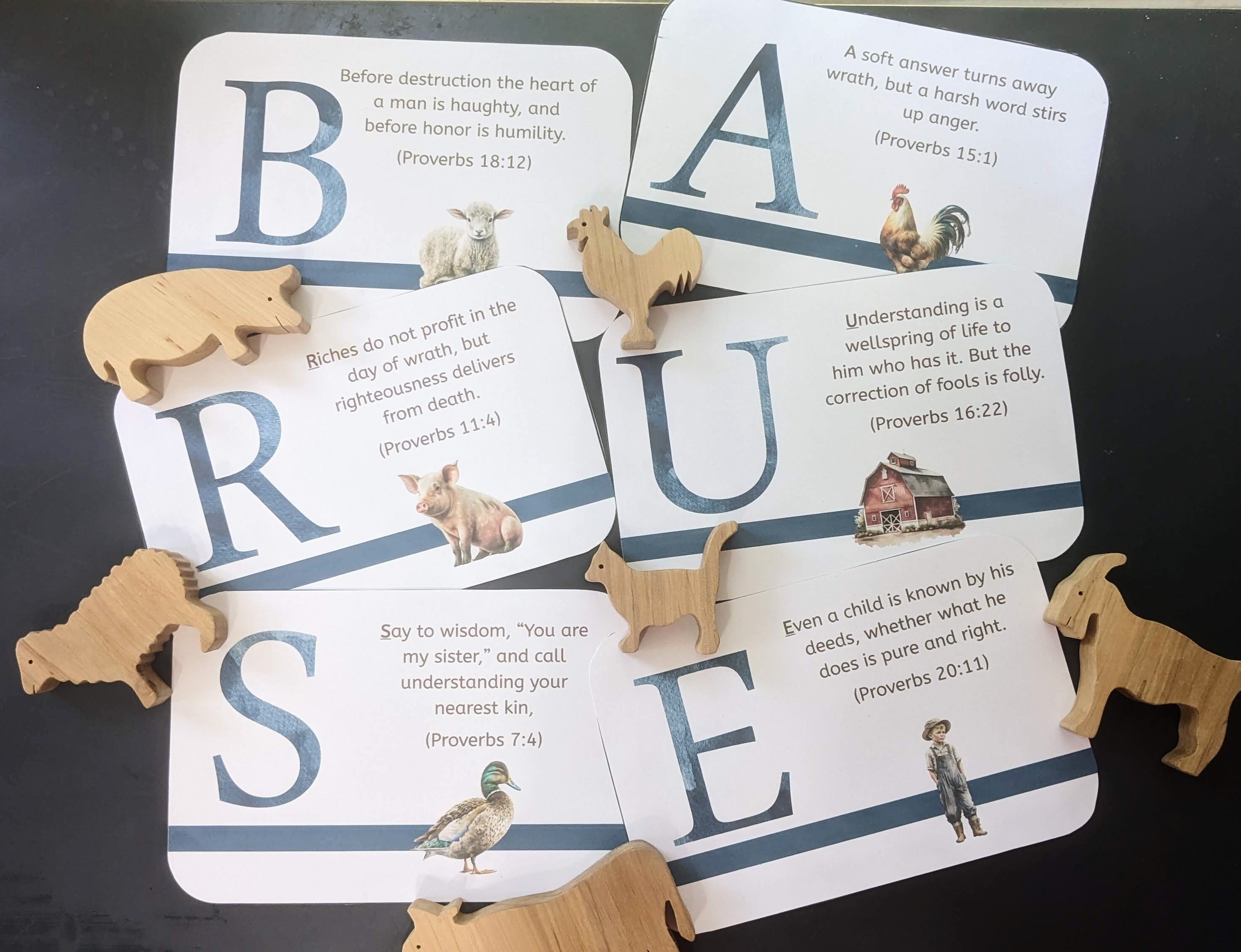 ABC Bible Memory Cards|proverbs| Kids Bible Memory| Alphabet Memory ...