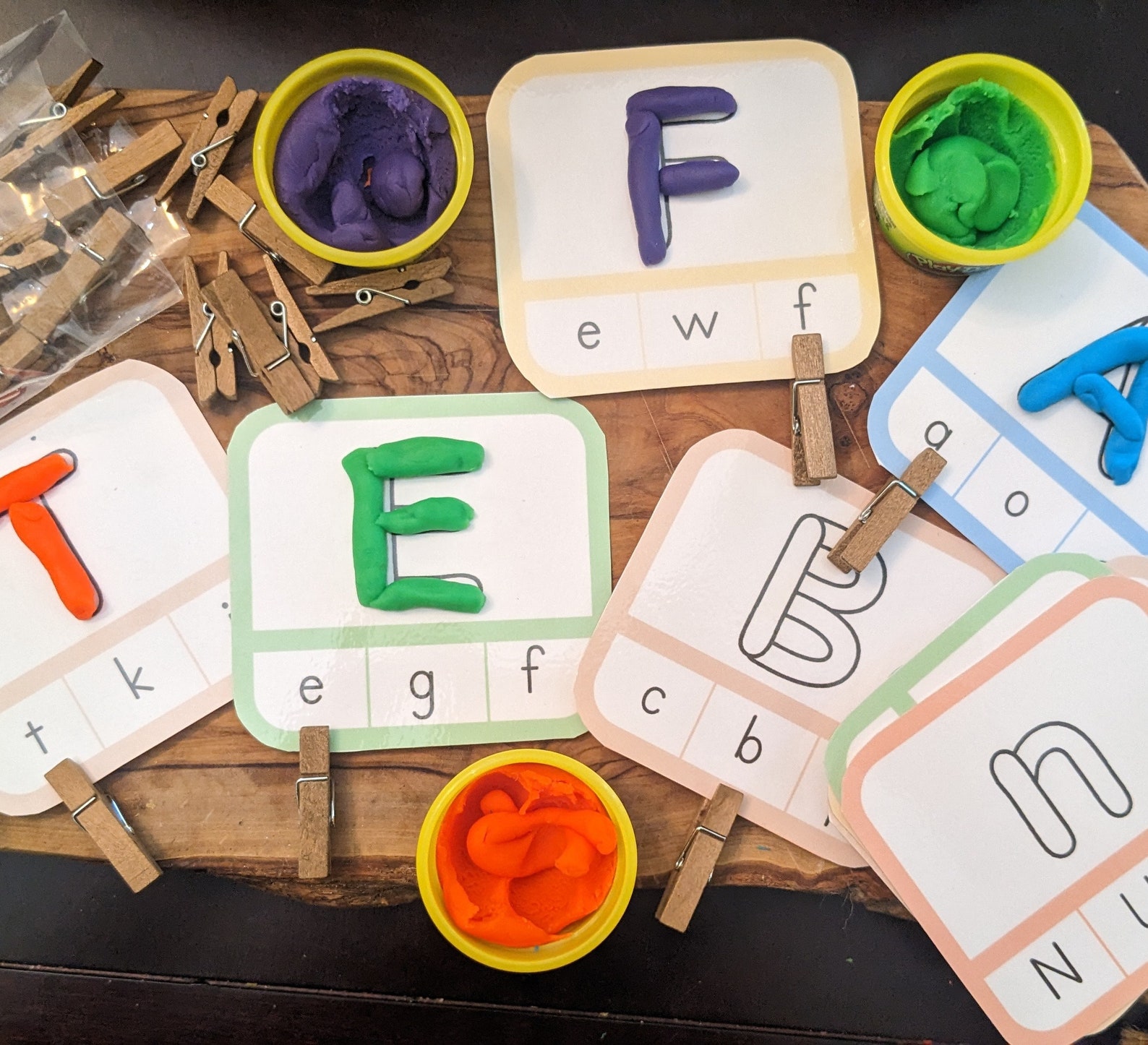 Alphabet Playdough Cards| Alphabet Clip Cards| Preschool Travel ...