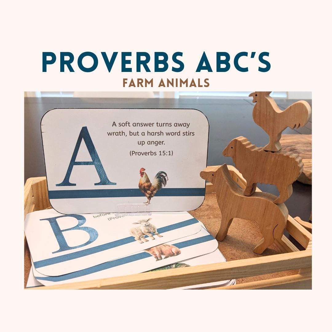 ABC Bible Memory Cards|proverbs| Kids Bible Memory| Alphabet Memory ...