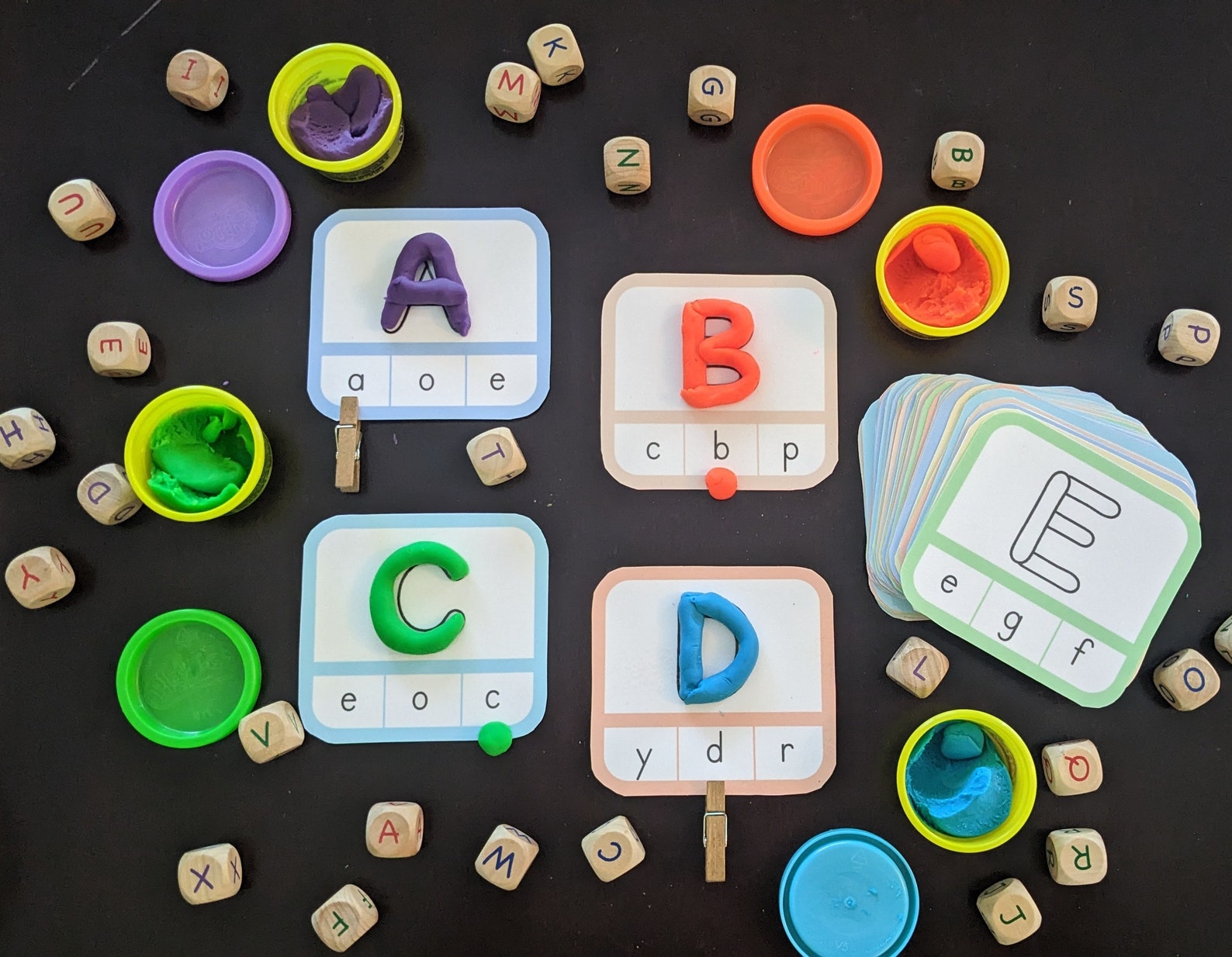 Alphabet Playdough Cards| Alphabet Clip Cards| Preschool Travel ...