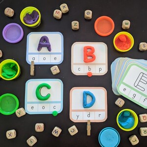 Alphabet Playdough Cards| Alphabet Clip Cards| Preschool Travel ...