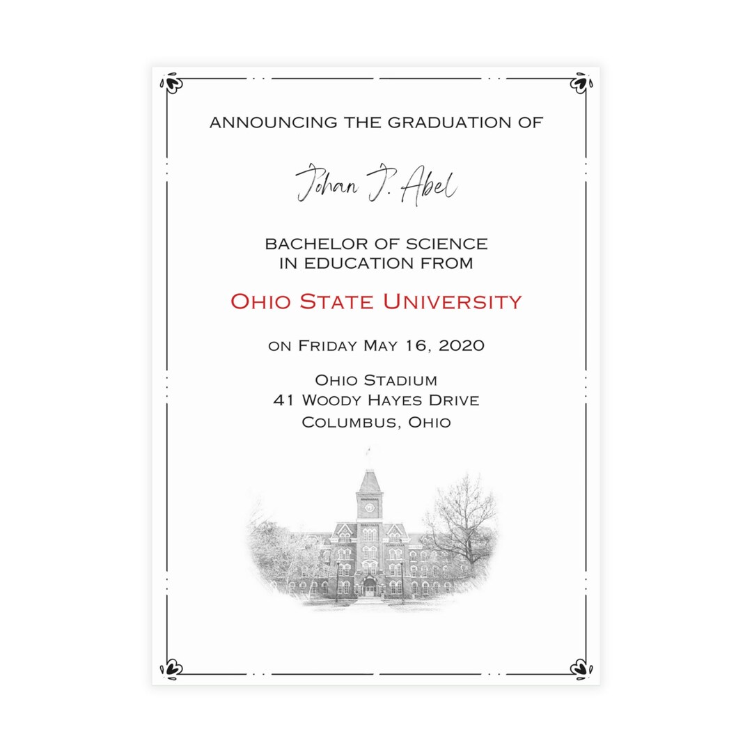 Ohio State University OSU Personalized Customized Graduation ...