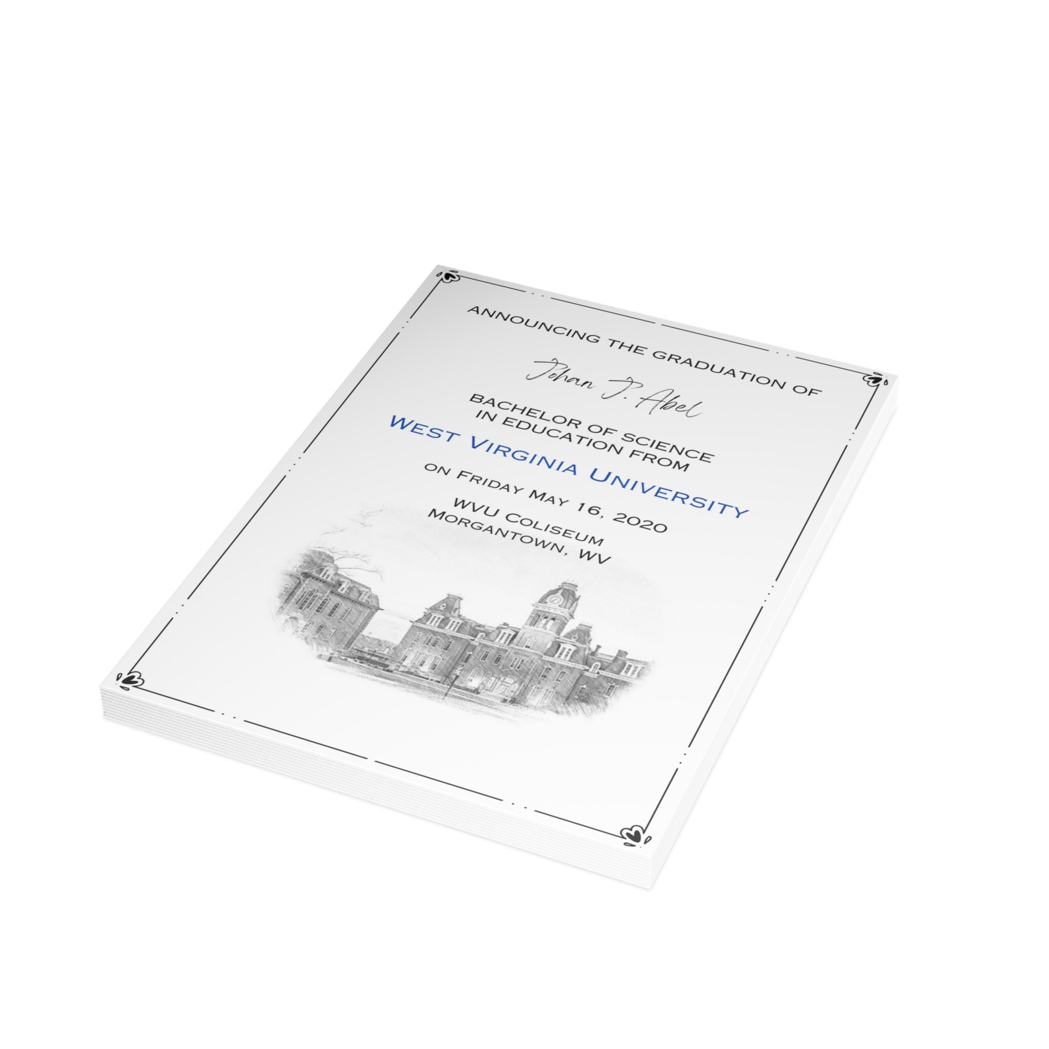 West Virginia University WVU Personalized Customized Graduation ...