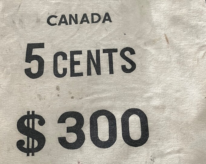 ROYAL CANADIAN MINT Money Bag, Vintage Royal Canadian Canvas Coin Bag ...