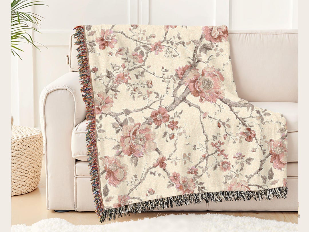 Woven Throw Blanket, Chateau Core Country Cottage, French Country Decor ...