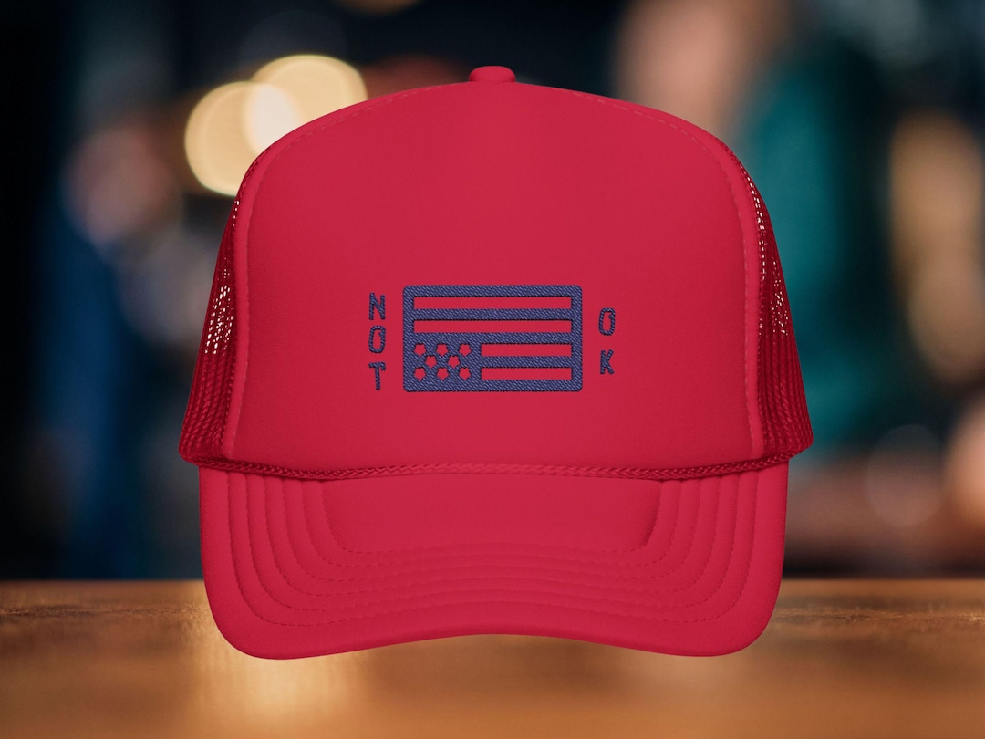 Upside Down American Flag Hat, Embroidered Trucker Hat, US Political ...
