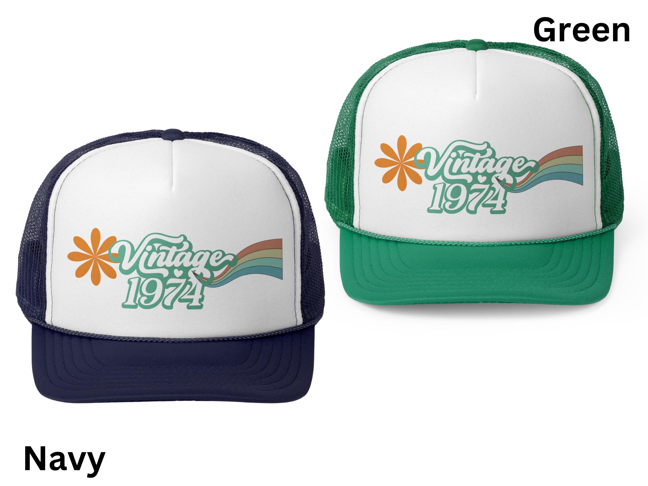 50th Birthday Hats Retro 1974 50th Trucker Hat Gift for Her Vintage ...