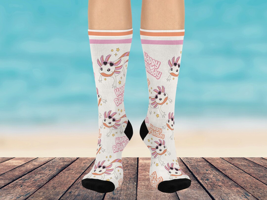 Axolotl Sock Gift, Birthday Gift for Axolotl Lovers, Cute Kawaii Socks ...