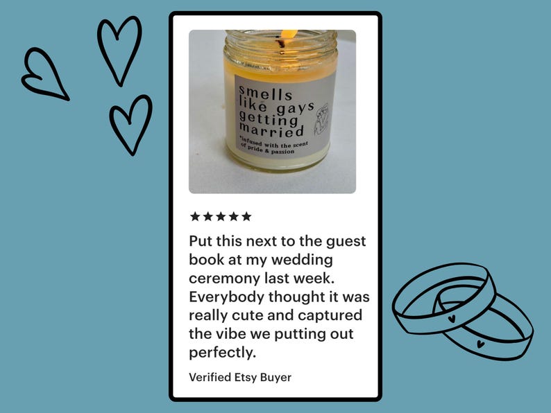 Soy Candle, Gay Wedding Gift, Pride Decor, Same Sex Couple Candle - Etsy