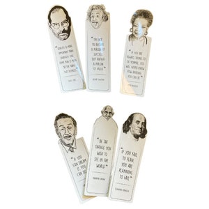 Famous Figures Bookmarks - Set of 6 - Etsy