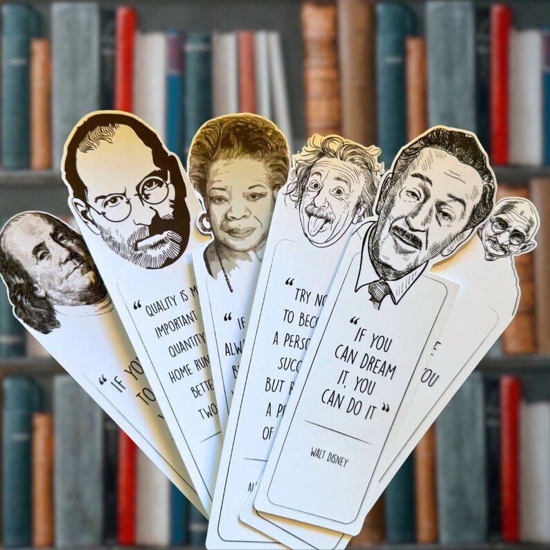 Famous Figures Bookmarks Set of 6 - Etsy