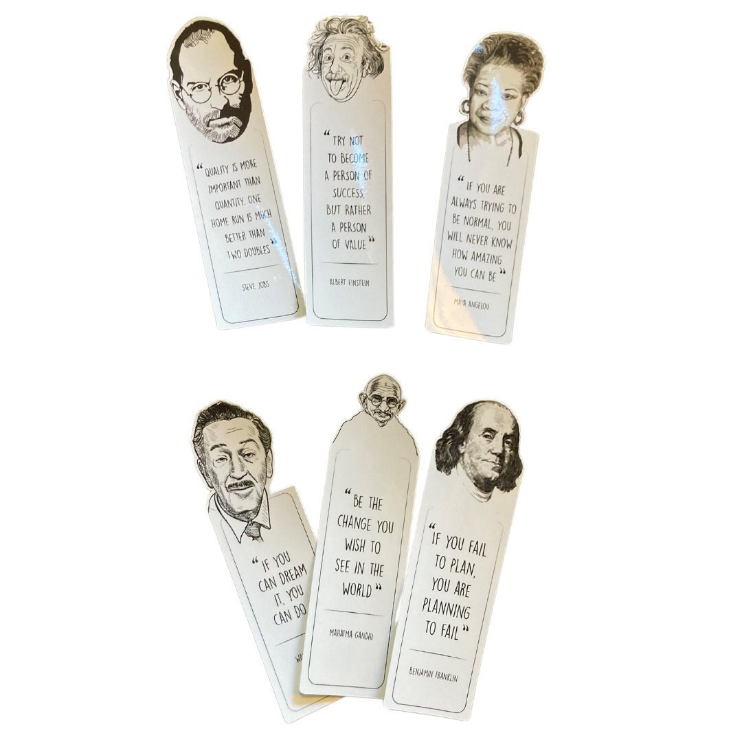 Famous Figures Bookmarks - Set of 6 - Etsy