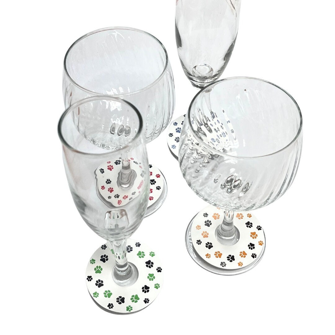 Paw Print - Paper Wine Rings / Charms - Etsy