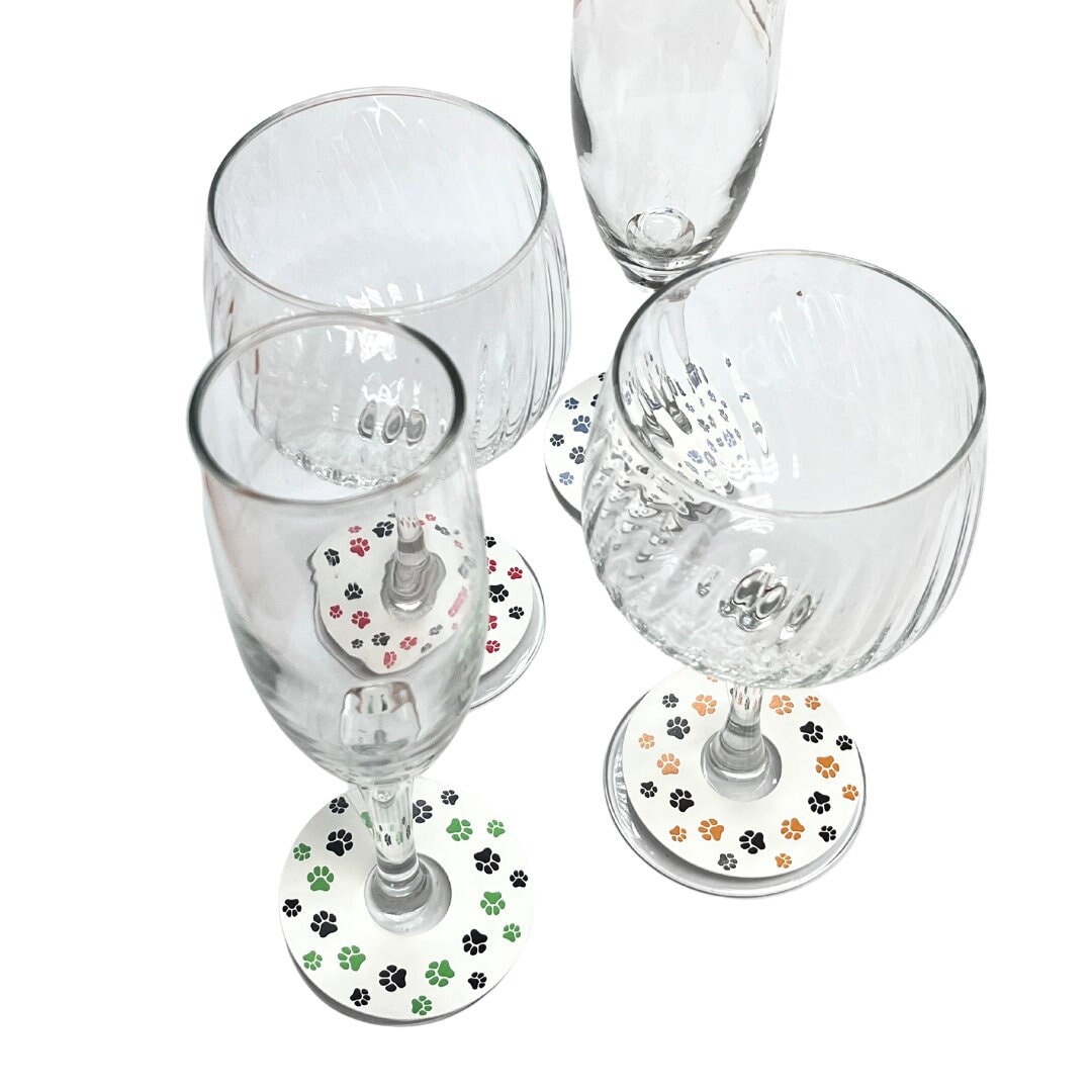 Paw Print - Paper Wine Rings / Charms - Etsy