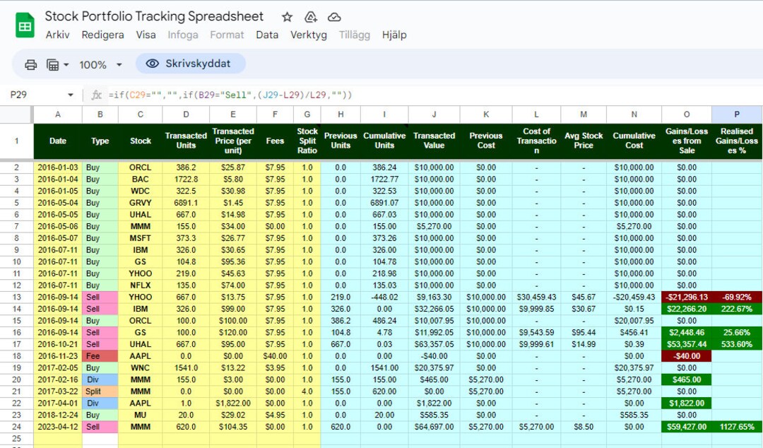 EASY PORTFOLIO TRACKER Google Sheets Stock & Crypto - Etsy