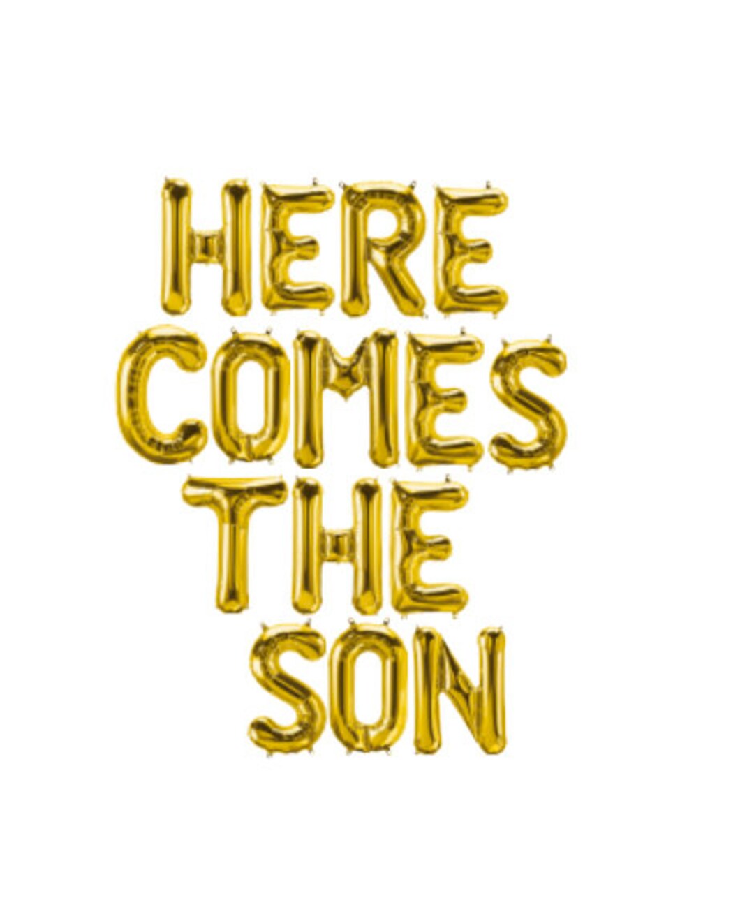 16" Balloons Here Comes the Son Letter Balloon Banner Gold,blue Baby ...