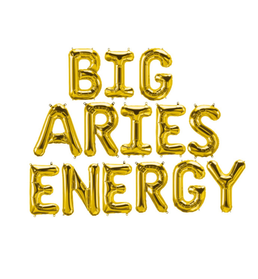 Big Aries Energy Horoscope Birthday Banner Balloon Zodiac Aquarius ...