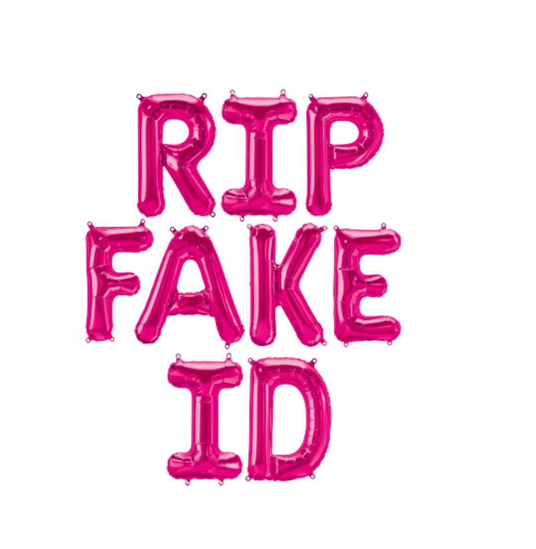 RIP Fake ID Balloon Banner 21st Twenty First Birthday Party Balloon ...