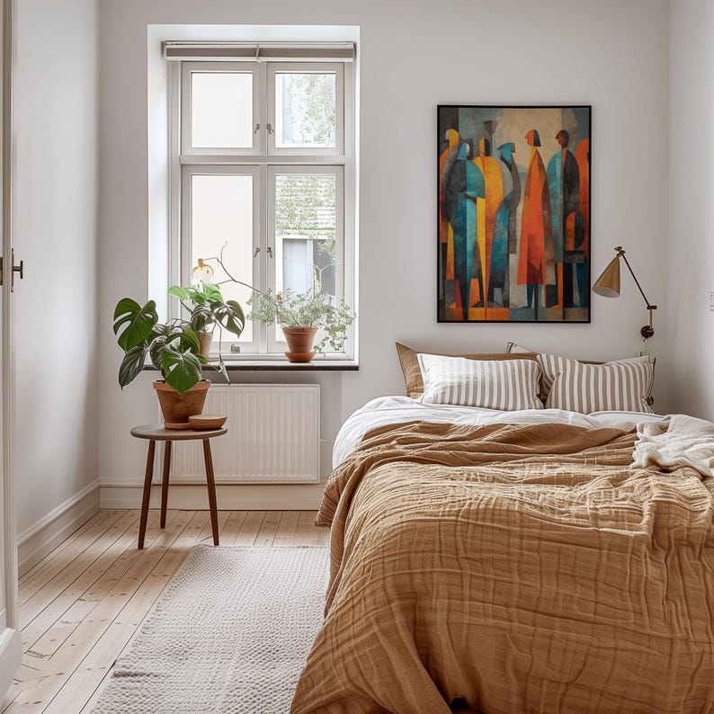 Modern Figurative Print for Contemporary Interiors Colorful Human Forms ...